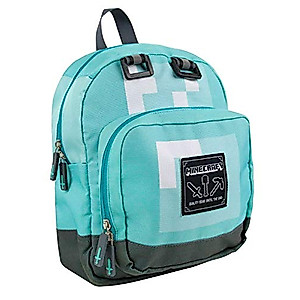 Minecraft Diamond Mini Blue Backpack | 12-Inch Gaming Adventure | Carry the Blocky Fun | Durable Material