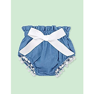 Newborn Baby Girls Clothes Floral Sleeve Romper+ Floral Short Pant 2pcs Summer Outfit 0-3 Months Blue