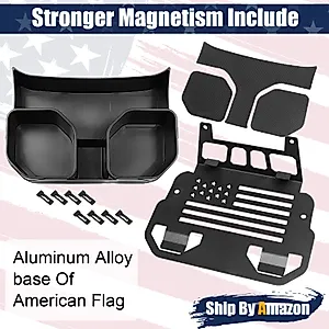 Sulokiy Rear Back Seat Dual Drink Water Cup Holder Compatible with for Ford Bronco 4 Door 2021-2023 with Magnetic Base Installation Storage Organizer Box Tray