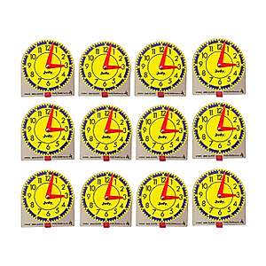 Carson Dellosa 12 Mini Judy Clocks Set, 4" x 4" Learning Clock for Kids Ages 4-8, Kids Analog Clock for Teaching Time, Teaching Time Activity Set for Schools, Homeschool and Daycare