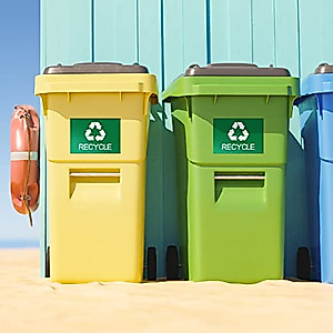 Pack of 2 Recycle Sticker for Trash Can (10x7 inch) Green - Recycling Stickers for Trash can - Self-Adhesive Recycling Sticker - UV Resistant, Waterproof, Anti Scratch for Outdoor and Indoor