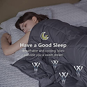 ZFITEI Weighted Blanket 60"x80" 20 Lbs for Adults Blankets（Dark Grey）