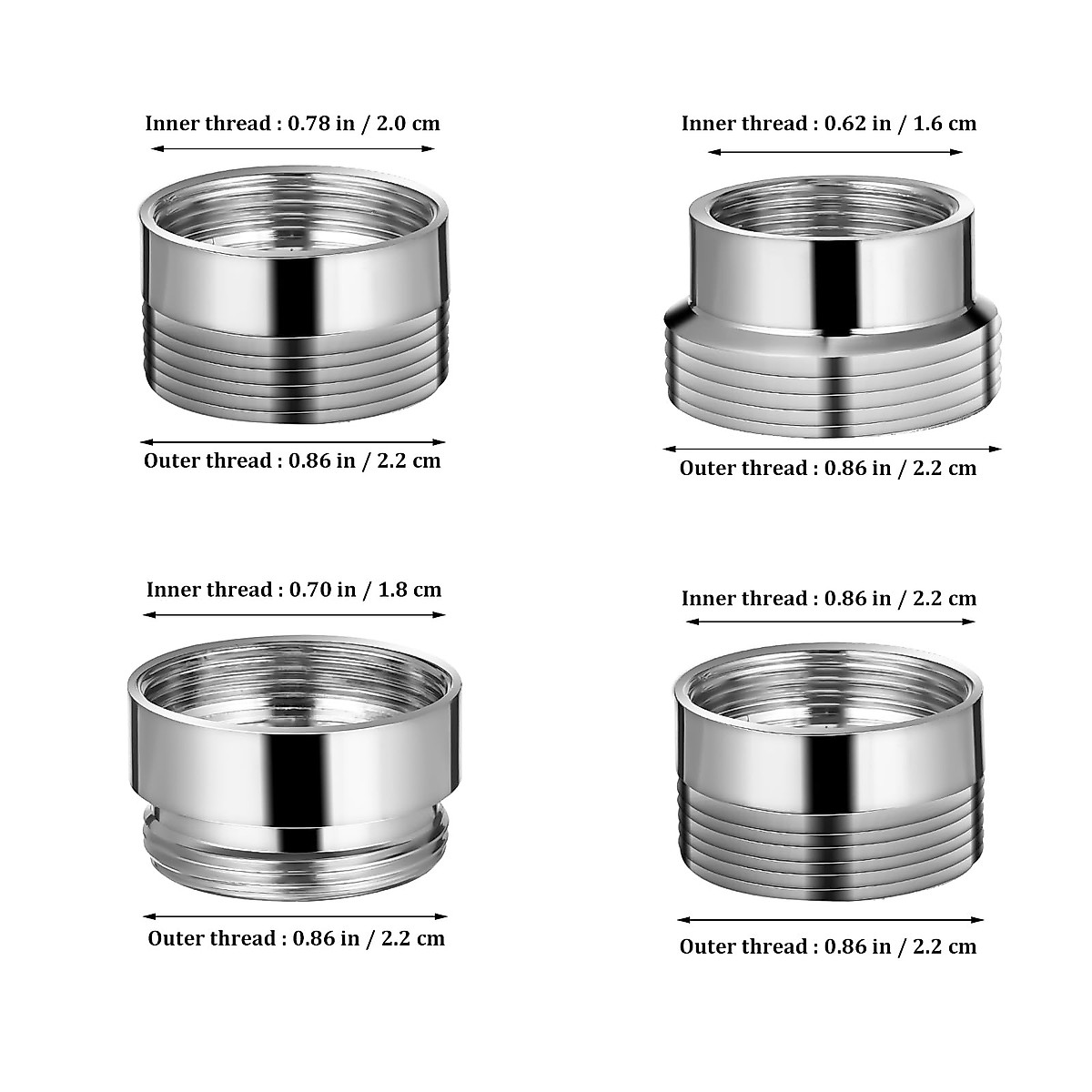 Uonlytech 8pcs Faucet Adapters Water Purifier Faucet Adapters Kitchen Aerators Adapters Faucet To Hose Adapters