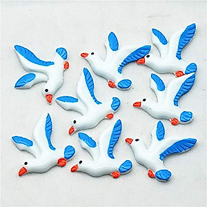 ZAMTAC 31mmX31mm 20PCS Resin Flatback Seagulls|Flatback Sea Beach Miniatures|Summer Holiday Miniatures - (Color: Black COLOR-20PCS)