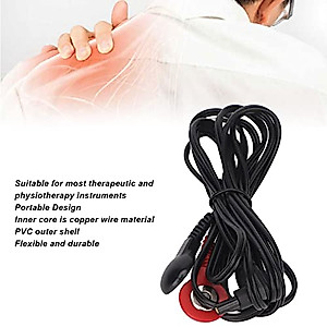 Electrode Wire, 5pcs Black Electrode Wire 2.35mm Plug Electrode Wire Replacement Wires for Digital Machine 4.9ft