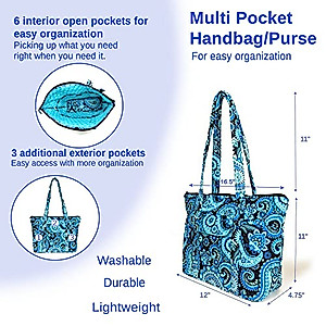 EGFAS Quilted Handbag Purse Shoulder Bag Pocketbook (Medium Solid Black)