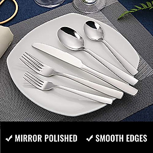 Hiware 72-Piece Silverware Set for 12, Stainless Steel Flatware Cutlery Set For Home Kitchen Restaurant Hotel, Mirror Polished, Dishwasher Safe