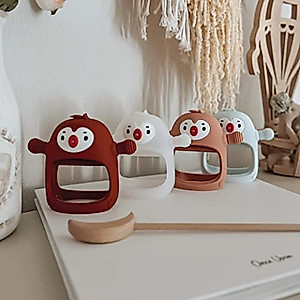 Smooch Penguin Mitten Teething Toys For Babies 0-6 Months, 12, 18 - Penguin Teethers For Babies Are Easy To Hold, Silicone Baby Teether Toys Are Soft Yet Durable - Provides Teething Pain Relief (Blue)