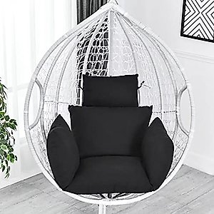 Elero Swing Egg Chair Cushion Hanging Basket Chair Cushion Hanging Basket Seat Cushion Hanging Egg Chair Cushion Black