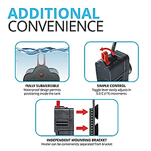 Fluval E300 Advanced Electronic Heater, 300-Watt Heater for Aquariums up to 100 Gal., A774