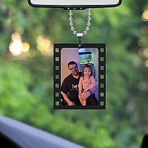 souleather Personalized Acrylic Memory Film Car Pendant, Ideal for Anniversary, Wedding, Birthday, Unisex, Circle, Handmade, Car Decoration