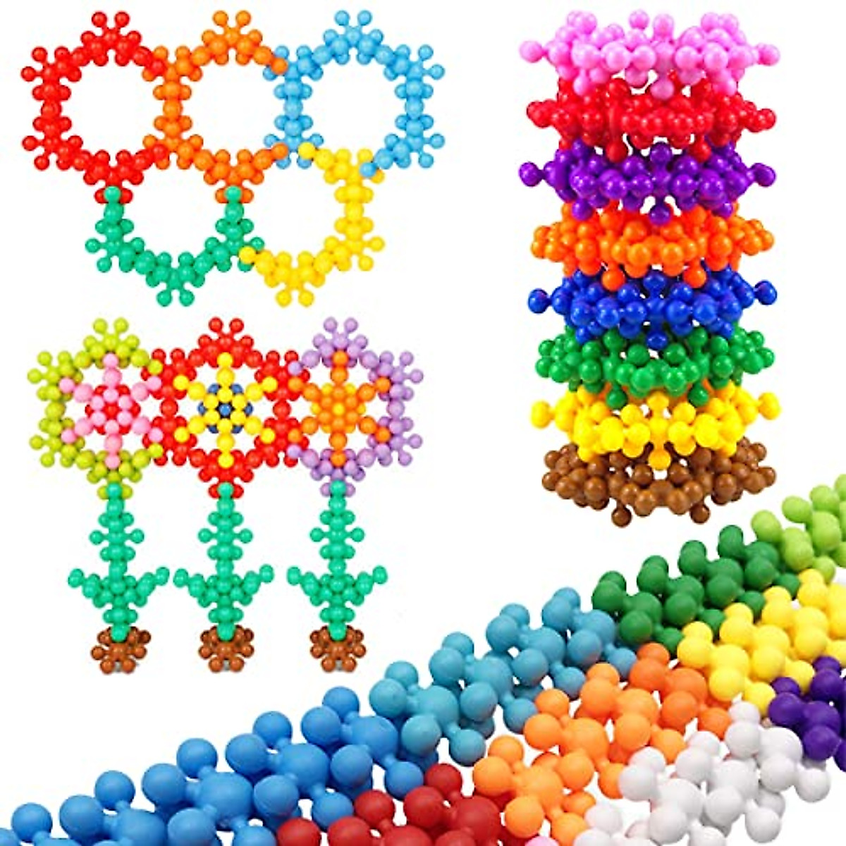 KCLROEO Building Blocks, 320 pcs Educational Building Toys STEM Toys Building Discs Sets Interlocking Solid Plastic for Preschool Kids Boys and Girls, Promotes Fine Motor Skills & Sensory Development