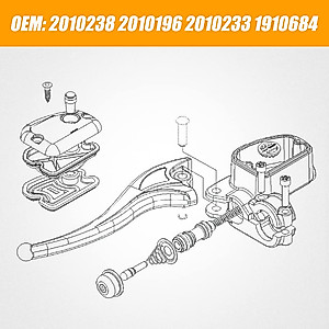 RANSOTO Front Left & Rear Brake Master Cylinder Compatible with Polaris Sportsman Magnum Scrambler Trail Blazer Trail Boss 300 325 330 335 400 450 500 550 600 700 800 850 Replace 1910301 1911113