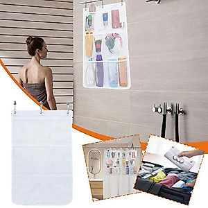 HFLWYWD Shower Organizer,7 Pockets Hanging Shower Organizer with Quick Drying Mesh,Portable Space Saving Shower Caddy Hanging,Bathroom Organizer to Hold Soap, Shampoo (1pcs)