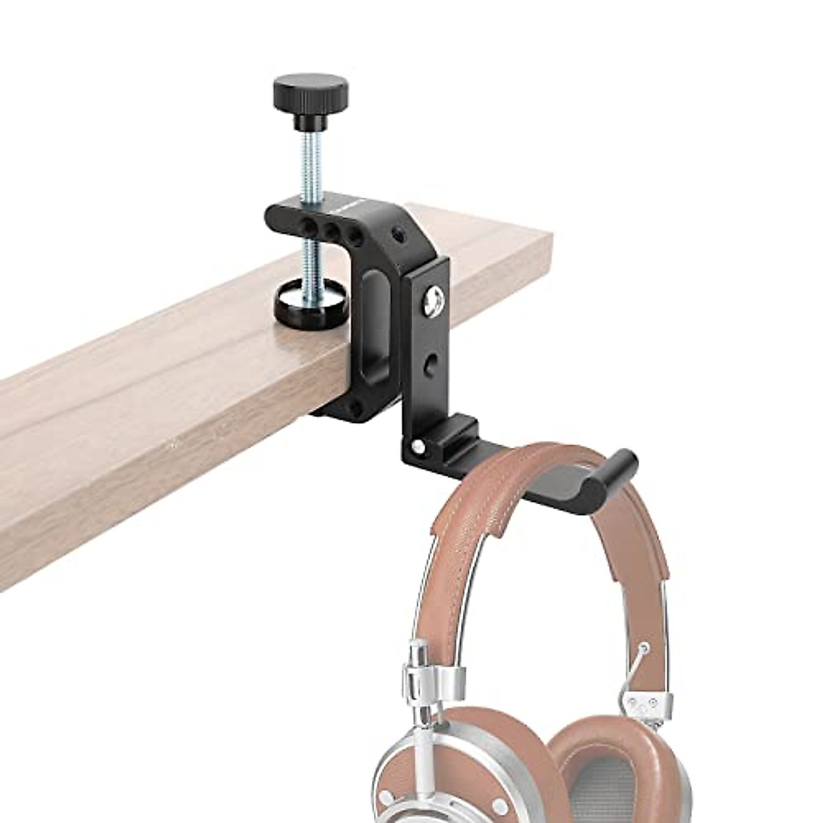 CAMVATE Foldable Wall Hanging Hook Heavy Duty (Black) For Tool Storage + C Clamp With 1/4" & 3/8" Mounting Points - 3093