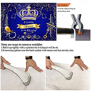 Avezano Royal Prince Baby Shower Backdrop for Party Decorations Royal Blue Gold Crown Little Prince Baby Shower Photoshoot Photography Background (7x5ft)