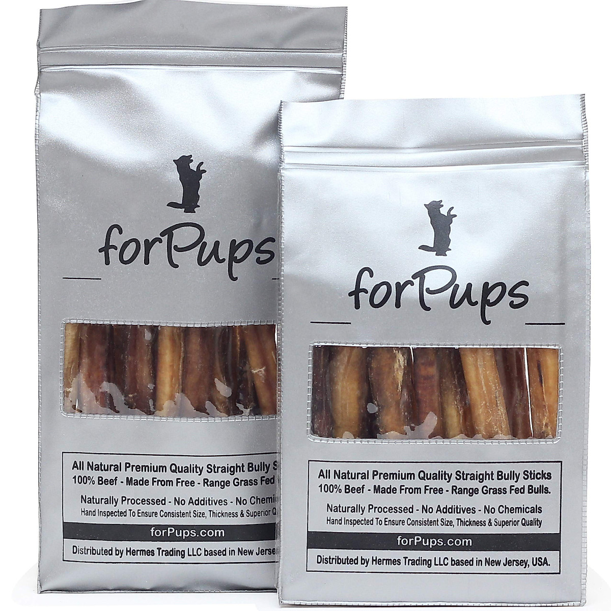 forPups Thick Bully Sticks (1 Pound - 8 Inch) (16 oz Pack) - All Natural, Grass-Fed, Non-GMO (8") (1 lb) 100% Beef Pizzle Dog Chews, Fully Digestible, Best Dental Treats