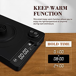 EVATEK Gooseneck Electric Kettle Temperature Control, 1L Electric Tea Kettle with Auto Shut-off, Keep Warm for 1-24h, Dry Burning Protection, 1200W Stainless Steel Pour-Over Coffee Kettle