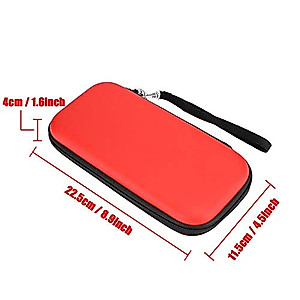 Aoutecen Lite Game Storage Bag, Hard Shell Waterproof Anti-Collision,Anti-Fall Scratch Resistant Game Consloe Carrier Hand Strap for Outdoor for Travel(red)