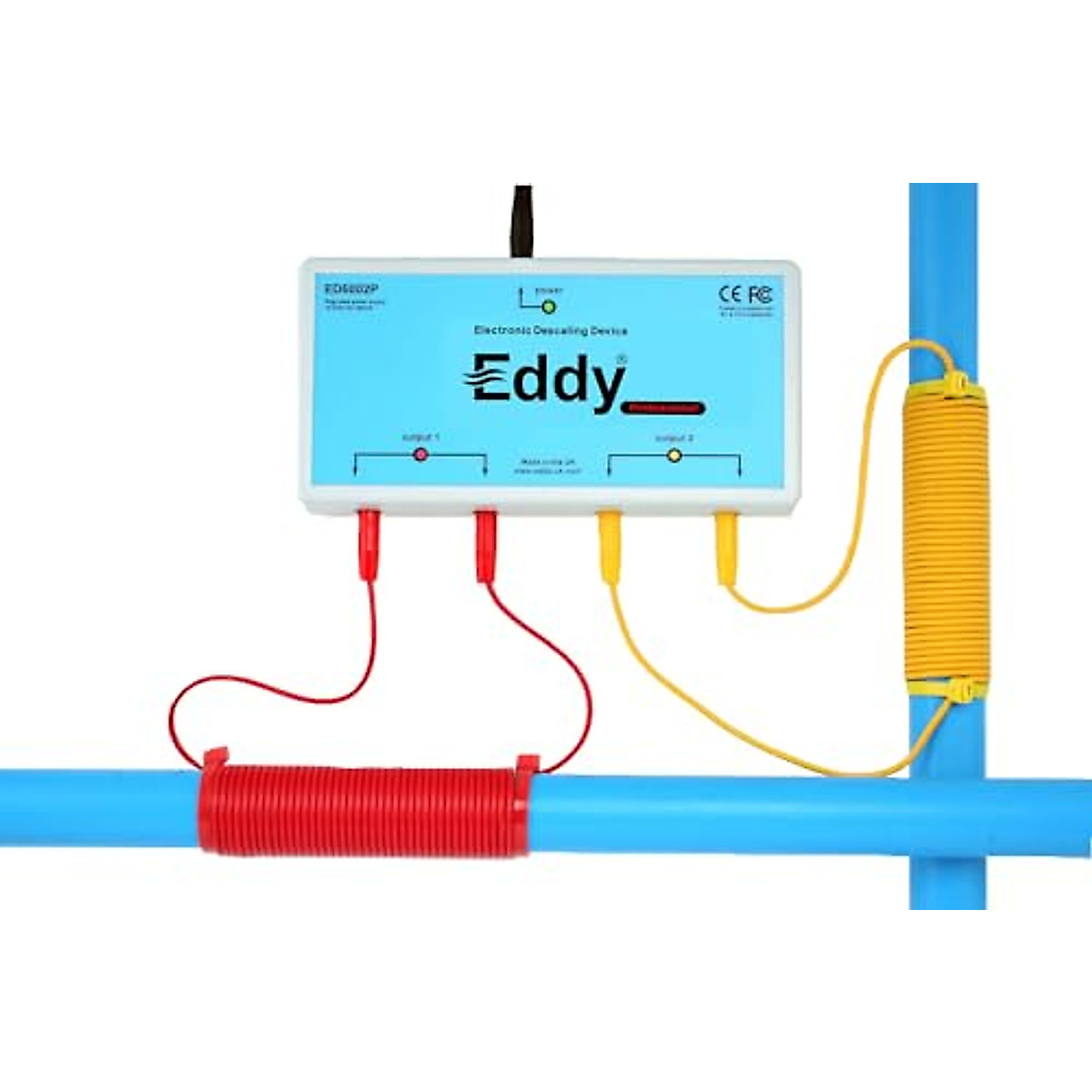 EDDY Inductive No Salt Water Softener Alternative | Electronic Water Descaler for Whole House | Reduces Limescale | Electromagnetic Water Conditioner