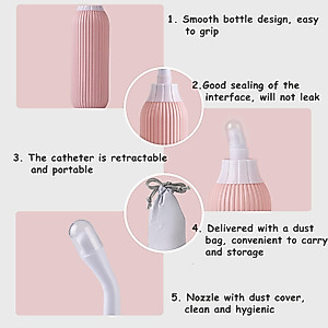 Draduo Portable Bidet Handheld Personal Hygiene Refresher Feminine Washers Portable Toilet Butt Cleaner Feminine Menstrual Pubic Care Fart Washer Bidet Spray Bottle for Home/Travel/Outdoor(500ml)