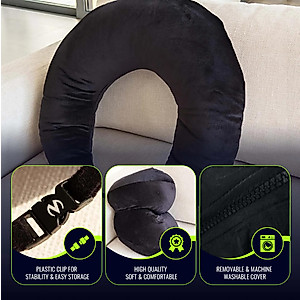 Rare Gaming Pillow | Ergonomic Gaming Lap Pillow Provides Wrist & Elbow Support, Reduces Shoulder & Neck Pressure | Plush Arm Rest Pillow with a Washable Cover & Easy-Storage Clip, (Black)