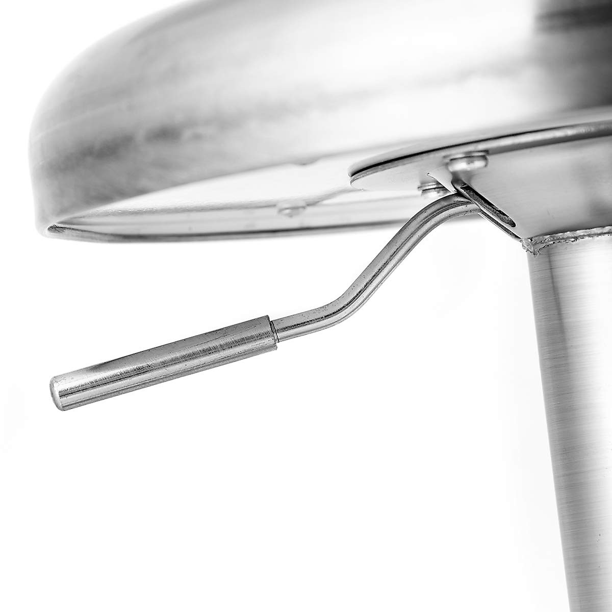 COSTWAY Bar Stools Set of 2, Modern Swivel Adjustable Height Barstool with Footrest, Stainless Steel Round Top Bar Height Barstools for Pub Bistro Kitchen Dining