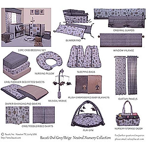 Bacati Unisex Cotton, Nursery Storage Caddy, Grey/Beige