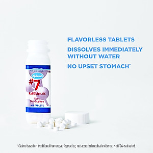 Cystic Acne and Acne Scar Treatment, Cold Medicine, Natural Relief of Discharge Related Symptoms, Hyland's #7 Kali Sulphate 6X, 500 Count