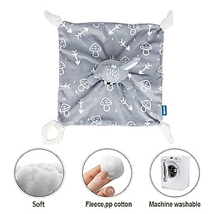 AIPINQI Baby Security Blanket Teether Plush Stuffed Animal Toys Lovey Soothing Sensory Toy Fabric Cuddle Snuggle Muslin Blanket with Tags for Newborn Unisex Babies 0-36 Months Gifts, Bunny