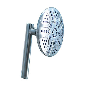 Westbrass SCH900-26 Shower Kit has Drill-Free Adjustable Slide Shower Bar with Diverter, Round 5-Function Spray Fixed Shower Head & Hand Shower and 5 Ft. Hose, Polished Chrome