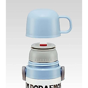 Skater SKDC4-A Children's 2-Way Stainless Steel Kids Water Bottle with Cup, 15.2 fl oz (430 ml), I'm Doraemon, Sanrio, Girls