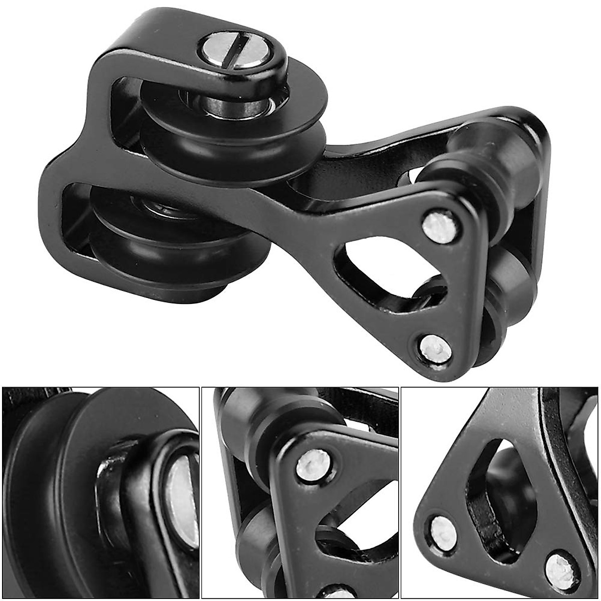 Zerone Cable Slide, Splitter Roller Glide Shooting Hunting Aluminium Alloy Glide Separator(Black)