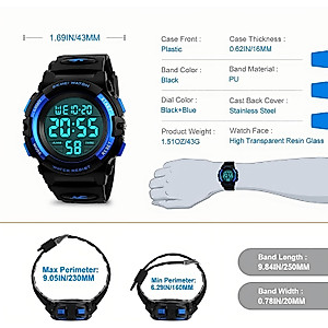 MJSCPHBJK Boys Digital Sports Watch, Kids Watch, Waterproof LED Alarm Calendar Analog Watches for Children