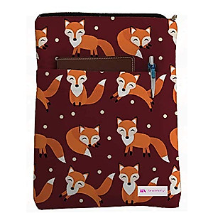 Cute Foxes Book Sleeve - Book Cover for Hardcover and Paperback - Book Lover Gift - Notebooks and Pens Not Included
