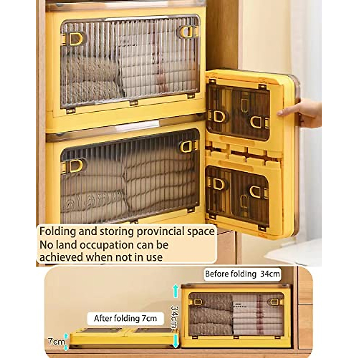 TERGOO 2Pack 28L Plastic Storage Bins with Wheels, Five Doors Stackable Storage Bins, Toy Organizer Container, Plastic Bin Box for Organization, Storage Cabinet (Blue)