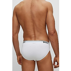 BOSS Men's 3-Pack Classic Regular Fit Stretch Briefs, White, X-Large
