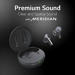 LG TONE Free FP8 - Enhanced Active Noise Cancelling True Wireless Bluetooth Earbuds with Meridian Sound, UVnano Kills 99.9% of Bacteria on Speaker Mesh*, Wireless Charging Case, 3 Mics