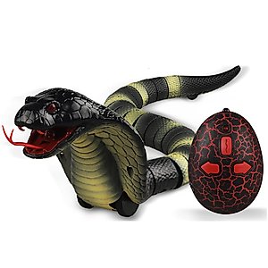 sniamo Remote Realistic Snake-Rechargeable RC Realistic Cobra Fake -for Prank Christmas Control Robot Toys Birthday Gifts -Party Supplies Animal(Black)…