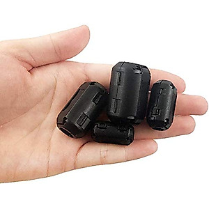 XShine (Pack of 20pcs) Clip-on Ferrite Ring Core RFI EMI Noise Suppressor Cable Clip for 3mm/ 5mm/ 7mm/ 9mm/ 13mm Diameter Cable, Black