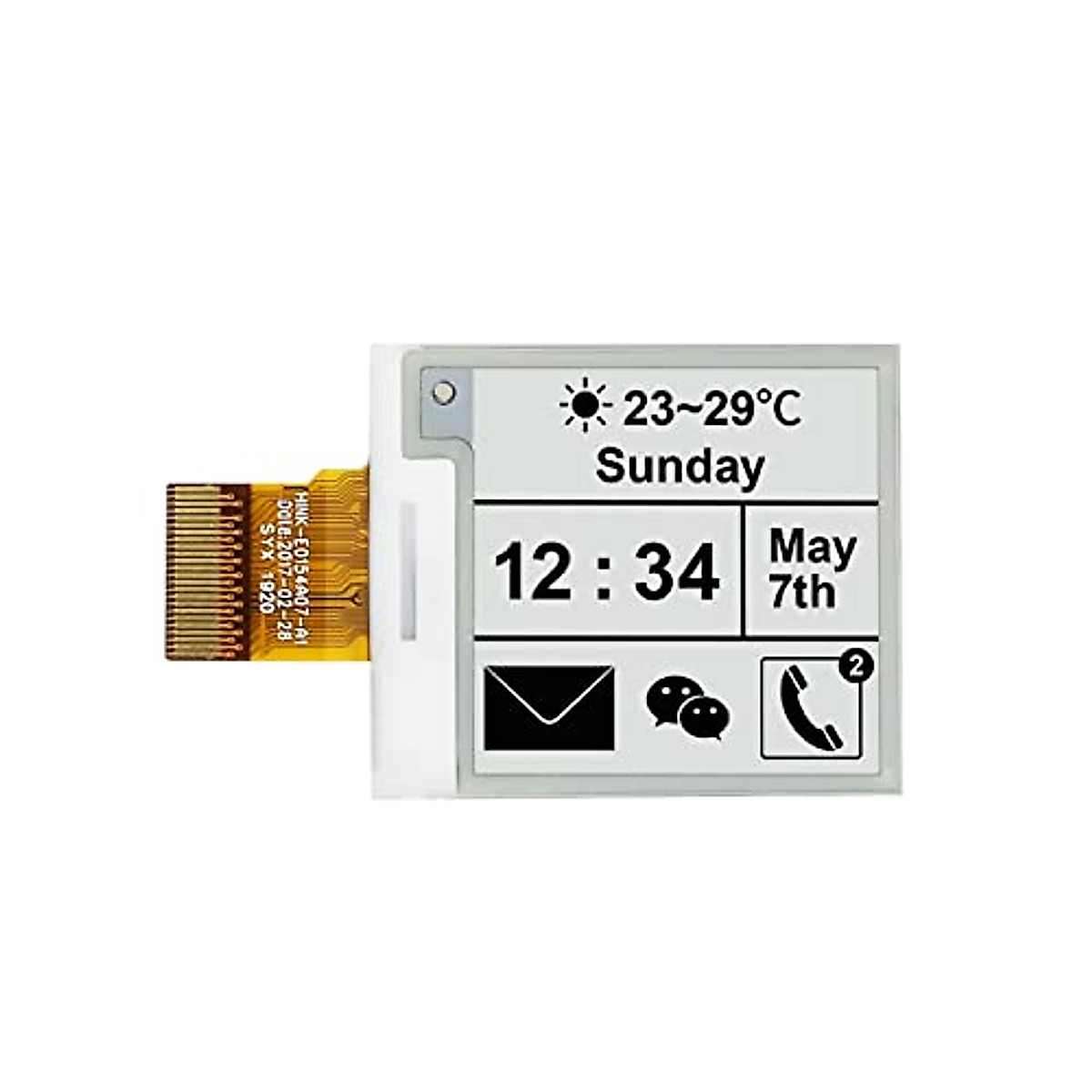 waveshare 1.54inch E-Ink Raw Display, Compatible with Raspberry Pi 5/4B/3B/Zero/Zero W/Zero 2W/Pico/Pico W/Pico WH, 200x200 Resolution with SPI Interface, Without PCB, Supports Partial Refresh