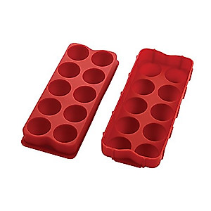 HIC Kitchen Cannonball Silicone Ice Cube Tray, European-Grade, Non-Stick, Makes 10 Large Ice Balls