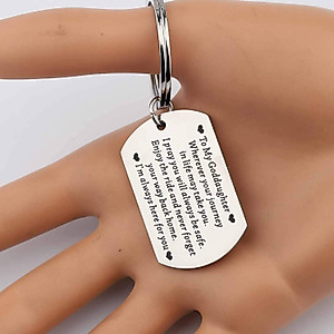 BNQL Goddaughter Keychain Goddaughter Gifts from Godmother Baptism Gift Religious Jewelry for Goddaughter