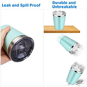 IEBIYO 6 Pack Kids Cups with Straws and Lids Water Spill Proof Toddlers Mugs with Colorful Silicone Sleeves Stainless Steel Cups Tumblers for Cold & Hot Drinks for Children and Adults （12oz