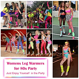 American Trends Leg Warmers for Women Girls 80s Ribbed Leg Warmer for Neon Party Knitted Fall Winter Sports Socks 2pack(Black+White)