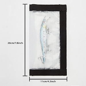 MOOCY Fishing Lure Wrap for Rod, Tangle-Free Safety Velcro Hooks Cover, Secure Protectors Holder Storage for Various Bait (Clear - 4PK)