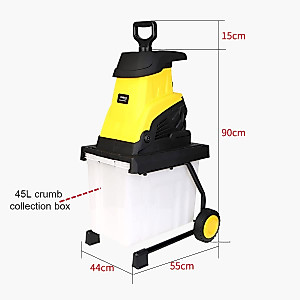 QCLUEU 2400W Electric Garden Shredder, Wood Chipper with Max 1.4-in Cutting Diameter, Overload Protection, 10M Power Line, for Lawn and Garden Use