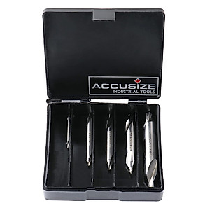 Accusize Industrial Tools 5pc ANSI M42 (H.S.S. + 8% Cobalt) Center Drill Set, 0556-5500