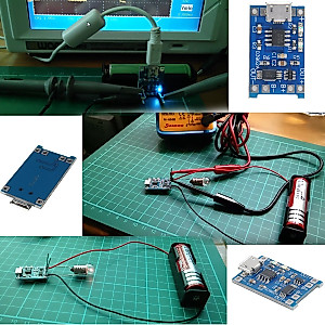 MakerFocus 10pcs TP4056 Charging Module with Battery Protection 186 50 BMS 5V Micro USB 1A 186 50 Lithium Battery Charging Board