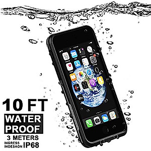 Diverbox iPhone SE 2020 Waterproof Case iPhone 8 Waterproof Case,Waterproof Shockproof IP68 Full-Body Sturdy Case Built-in Screen Protector, Durable Underwater for Full Sealed Cover 4.7 in (Black)